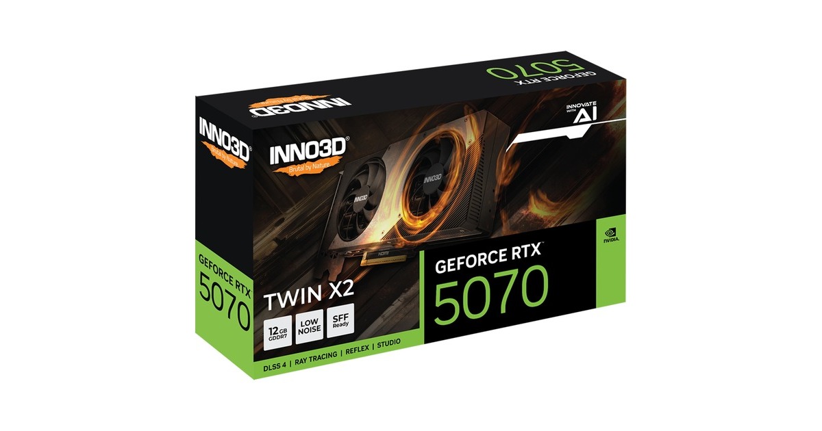 INNO3D GeForce RTX 5070 TWIN X2, Grafikkarte DLSS 4, 3x DisplayPort, 1x ...