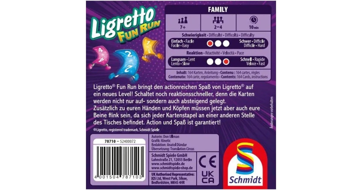 Schmidt Spiele Ligretto Fun Run, Kartenspiel