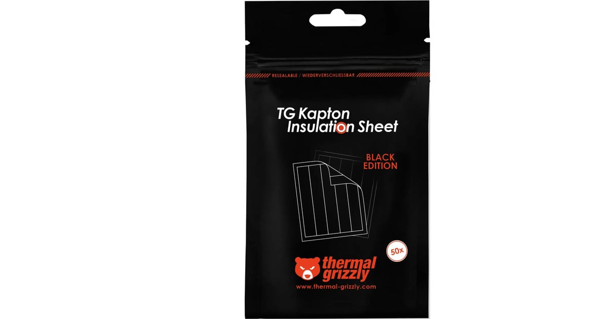 Thermal Grizzly Kapton Insulation Sheet, Aufkleber schwarz, Black Edition