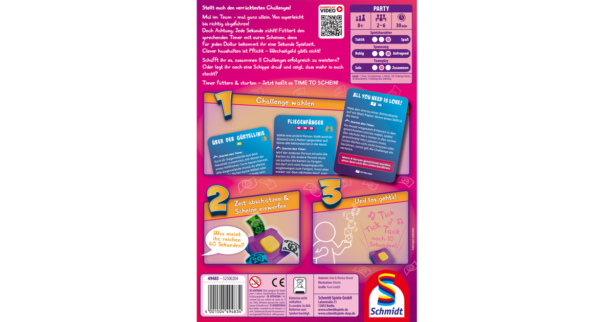 Schmidt Spiele Time to Schein, Brettspiel