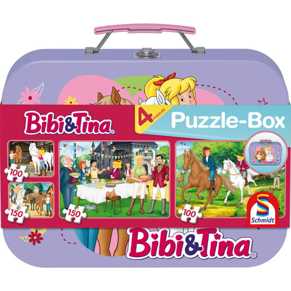 Schmidt Spiele Bibi & Tina Puzzle-Box im Metallkoffer 2x 100 Teile, 2x ...